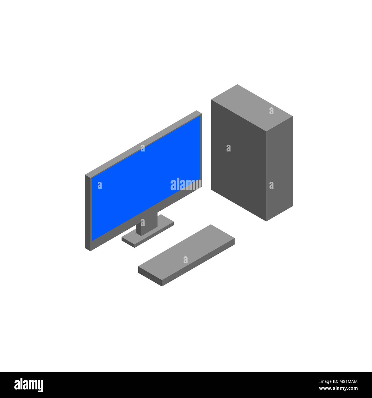 Isometric pc monitor icon. Computer technology vector sign Stock Vector ...