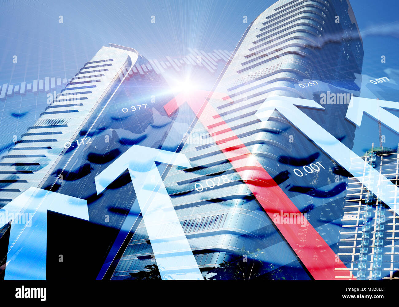 Financial and commercial city development, urban finance, success Stock ...