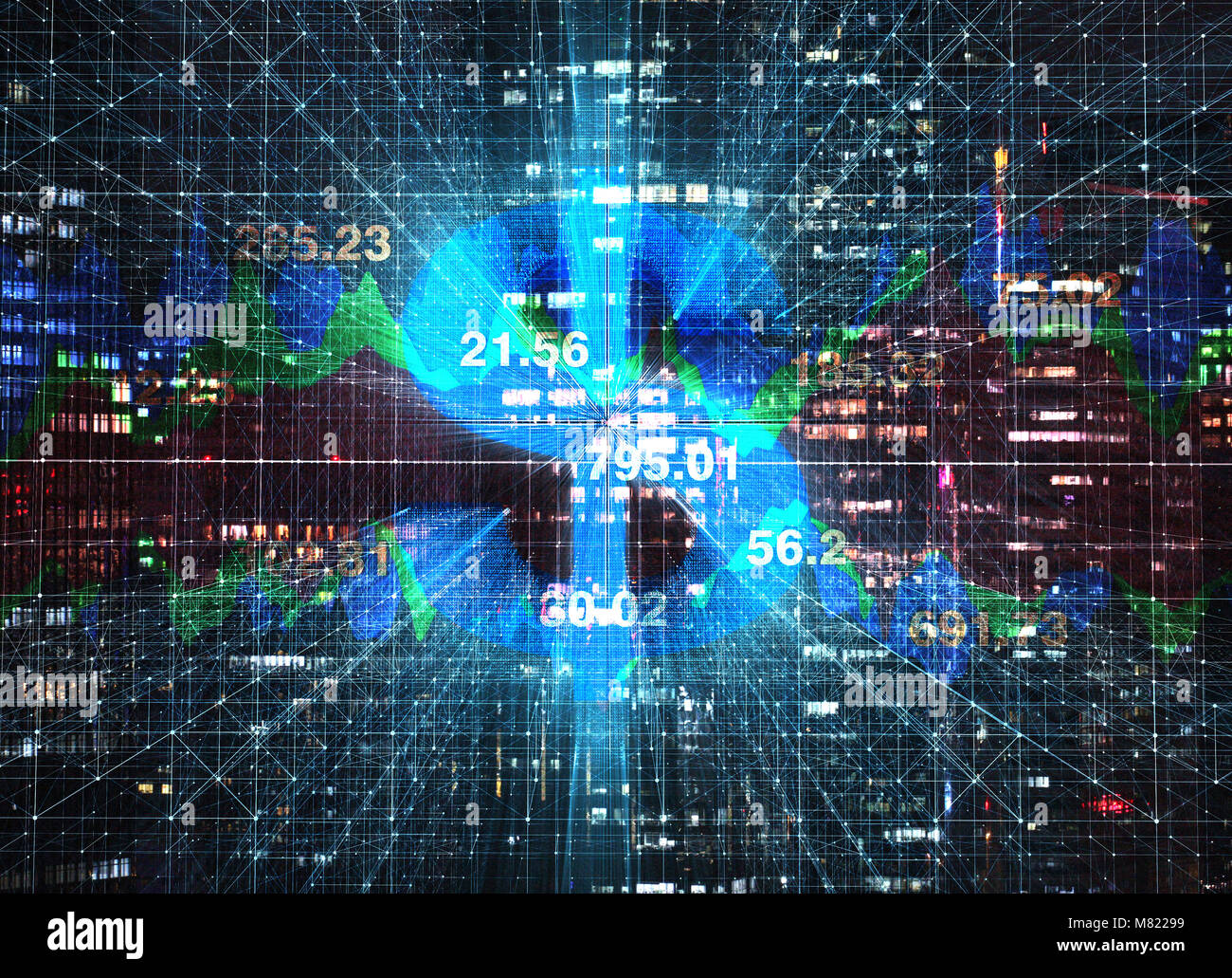 Network Data Transmission, Financial Technology, Network Wealth Stock ...