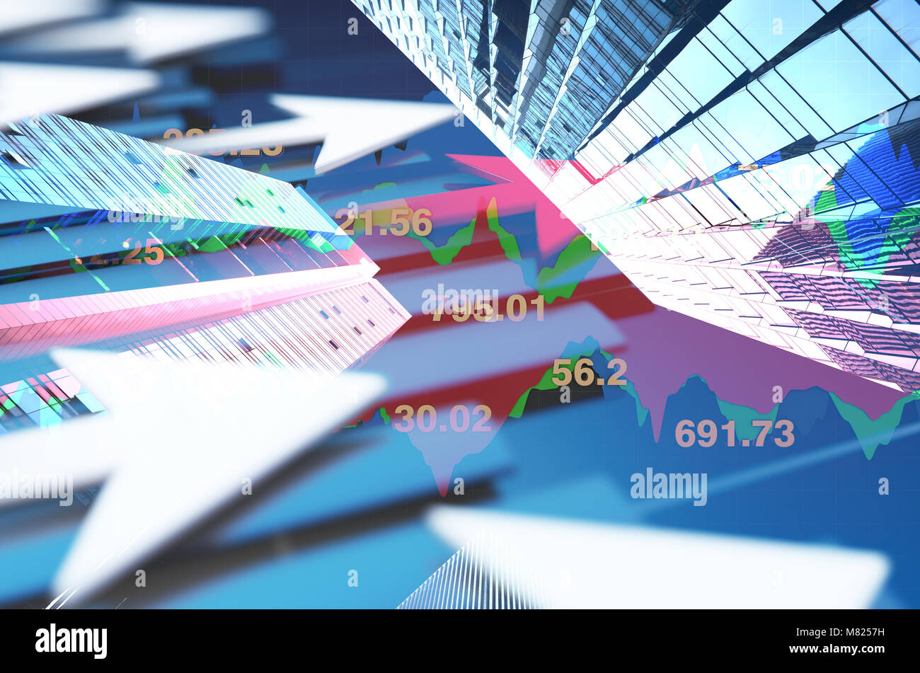 Financial and commercial city development, urban finance, success Stock ...