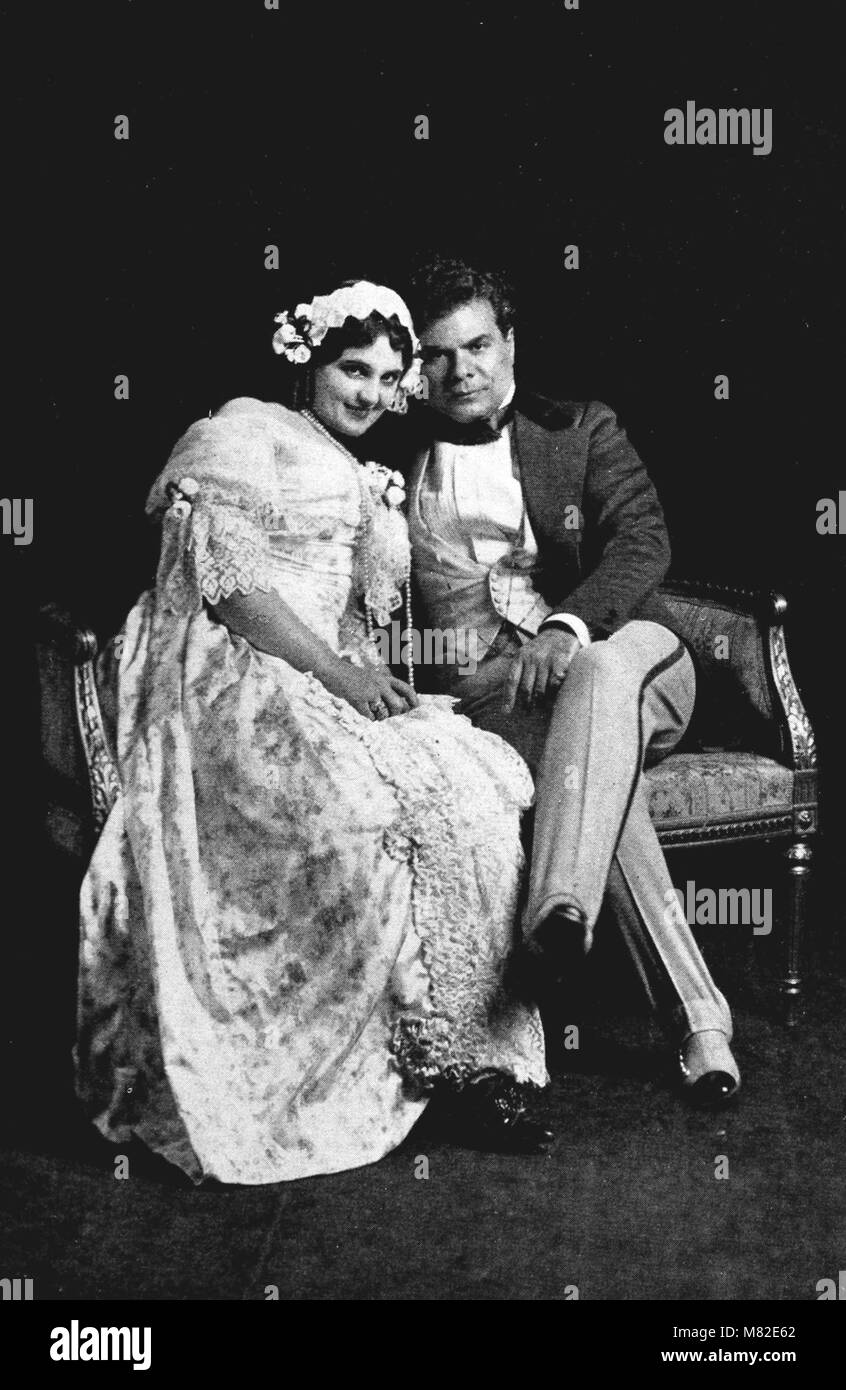 A 1912 photograph of opera singers Carolina White and Mario Sammarco ...
