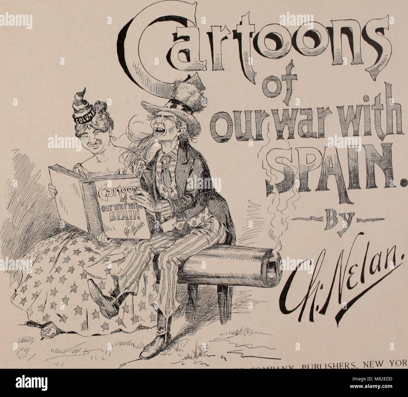 'Cartoons of Our War with Spain' (1898) features political cartoons ...