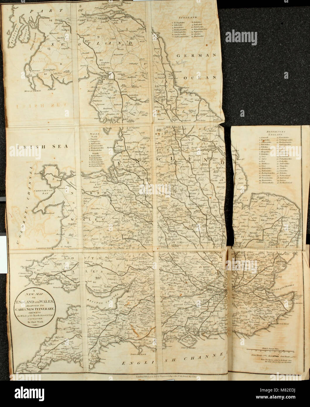 Cary's 1800s *New Itinerary*, detailing the major roads in England ...