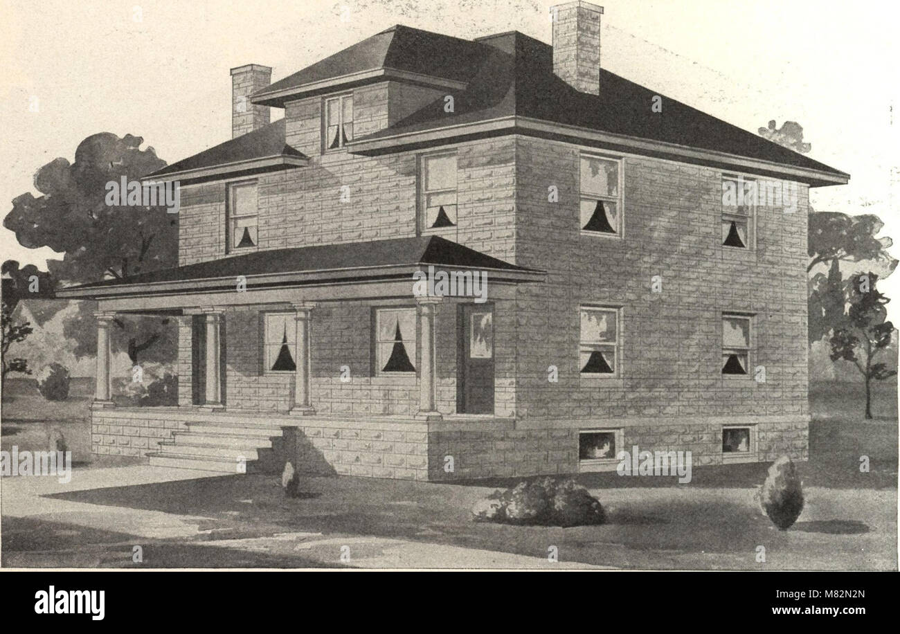 This 1908 guide explains the process of building cement houses ...