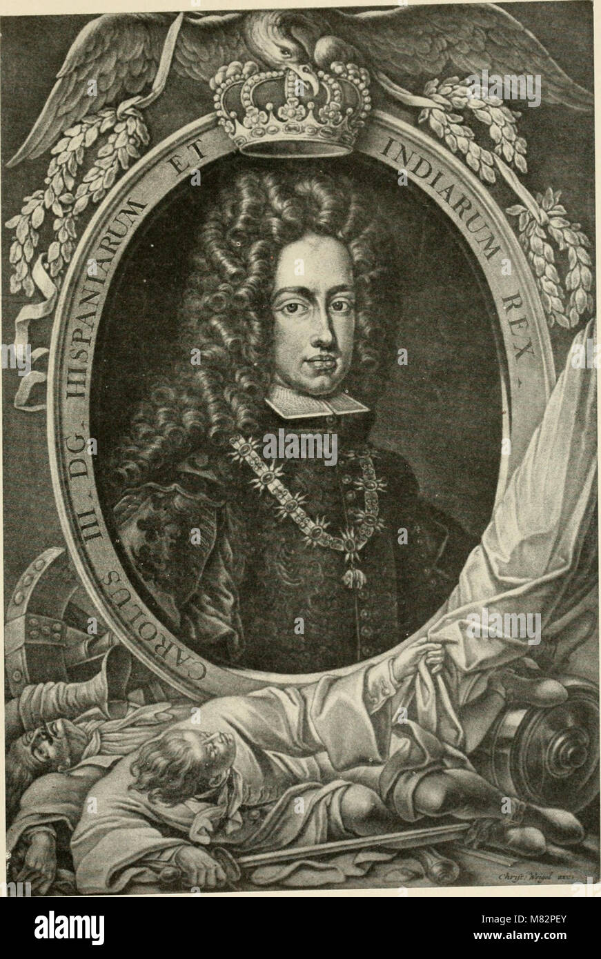 An engraving of Charles III of Spain, later Emperor Charles VI ...