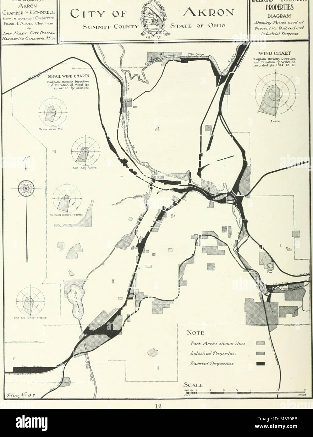 This 1919 city plan for Akron was created to outline urban development ...