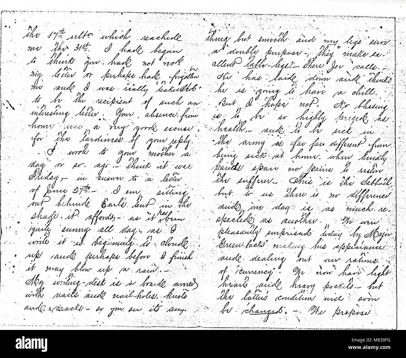 Civil war letter hi-res stock photography and images - Alamy