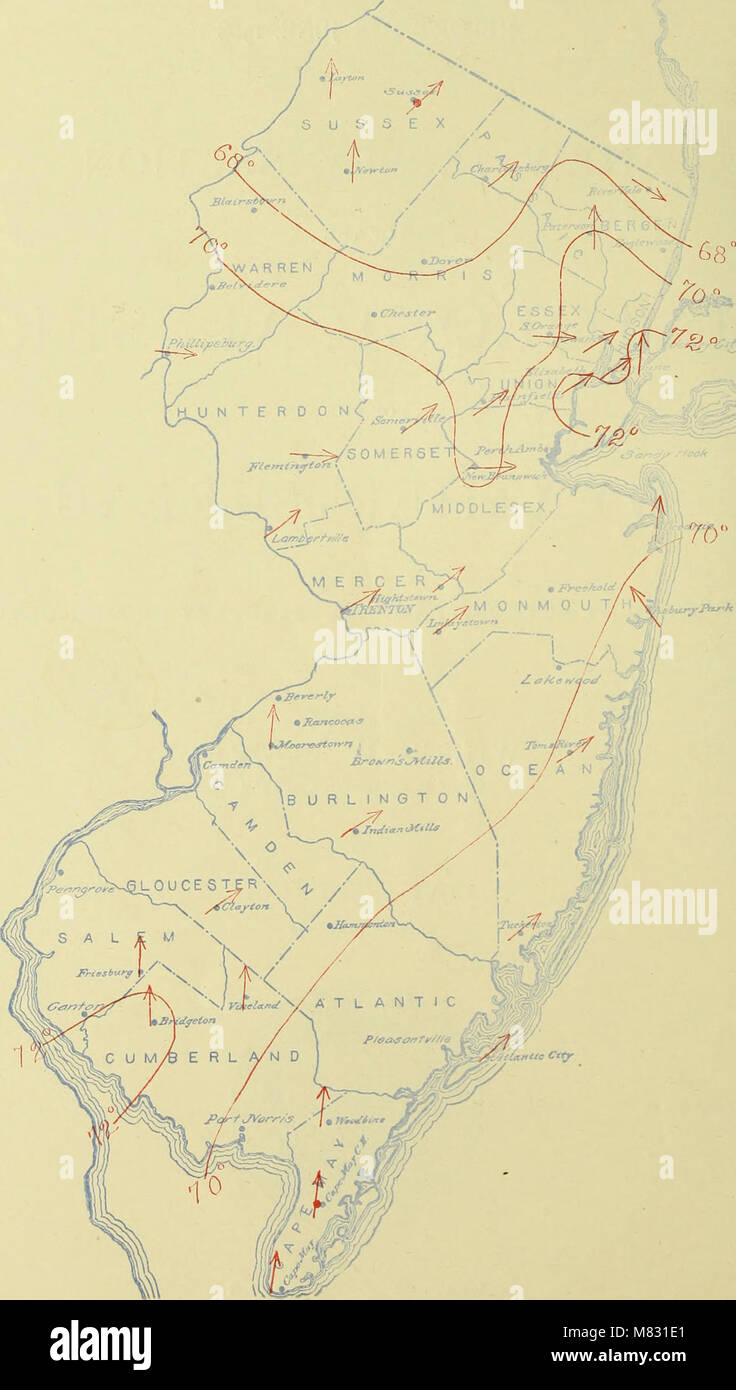 The 1905 climatological data for New Jersey records temperature ...