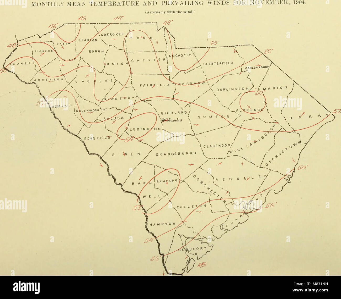 'Climatological Data, South Carolina' (1900) presents weather data ...