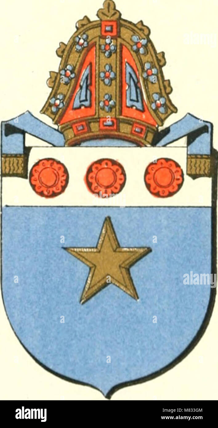 The coat of arms of David Arnot, Bishop of Galloway, symbolizes his ...