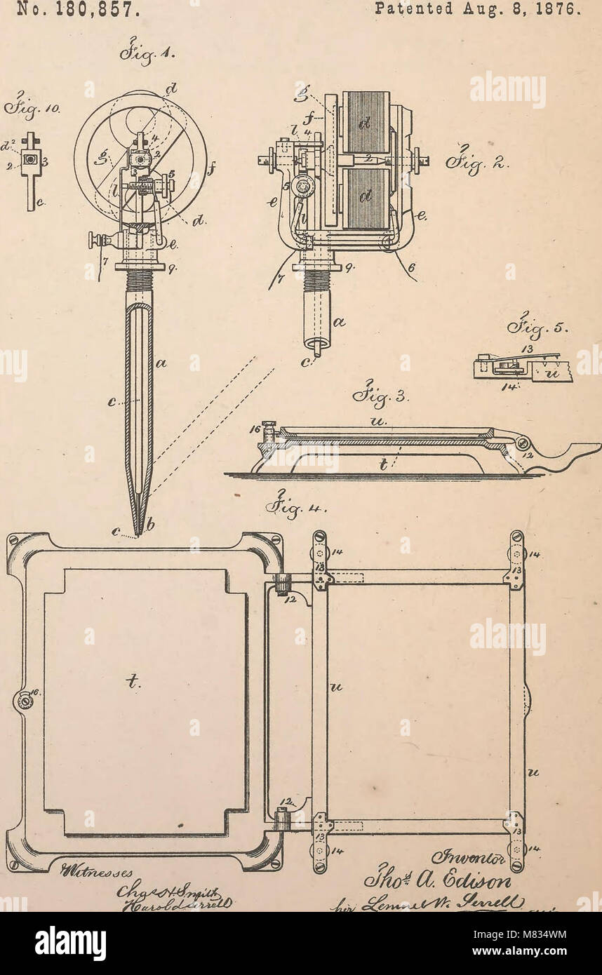 Collection of United States patents granted to Thomas A. Edison, 1869 ...
