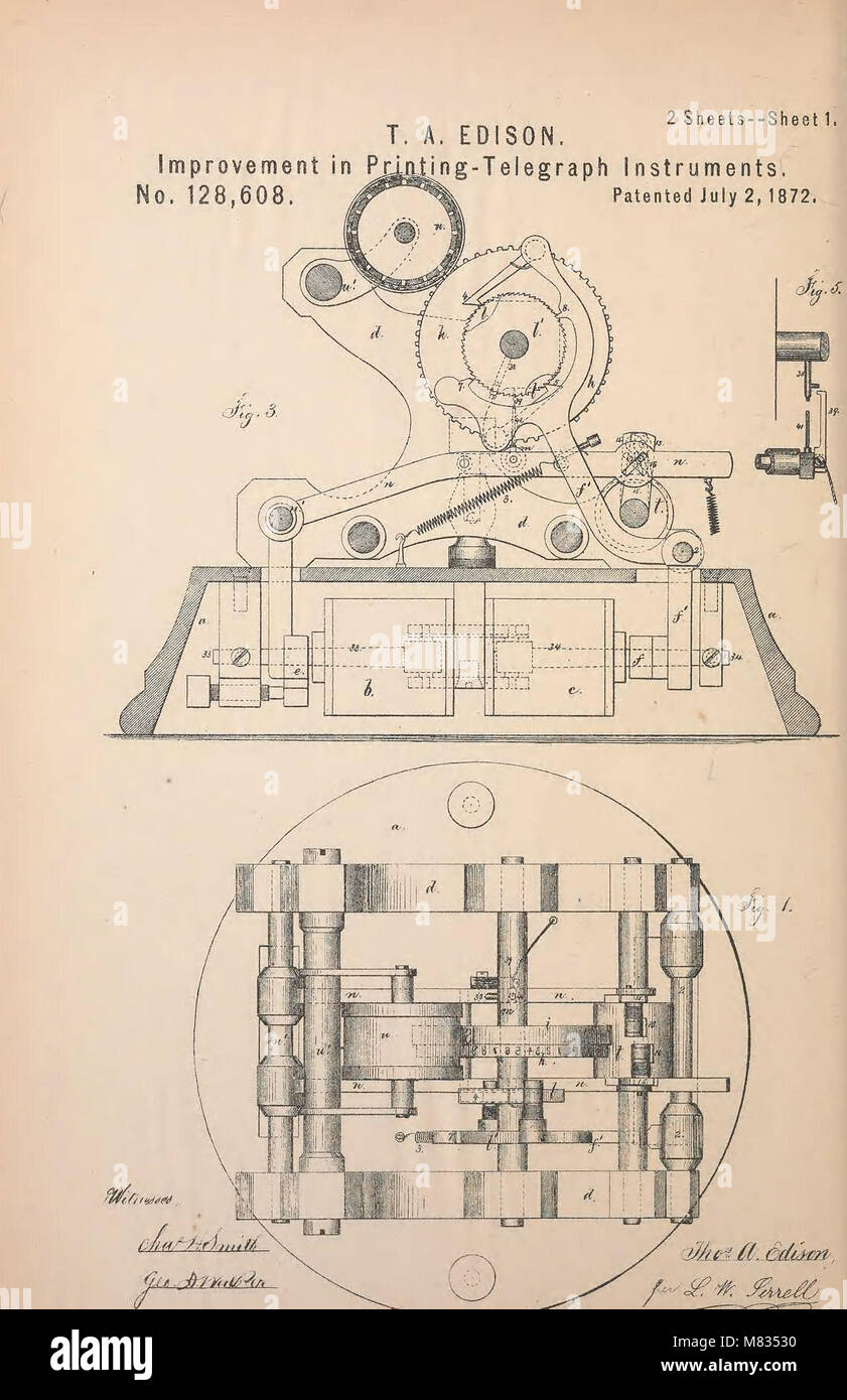 Collection of United States patents granted to Thomas A. Edison, 1869 ...