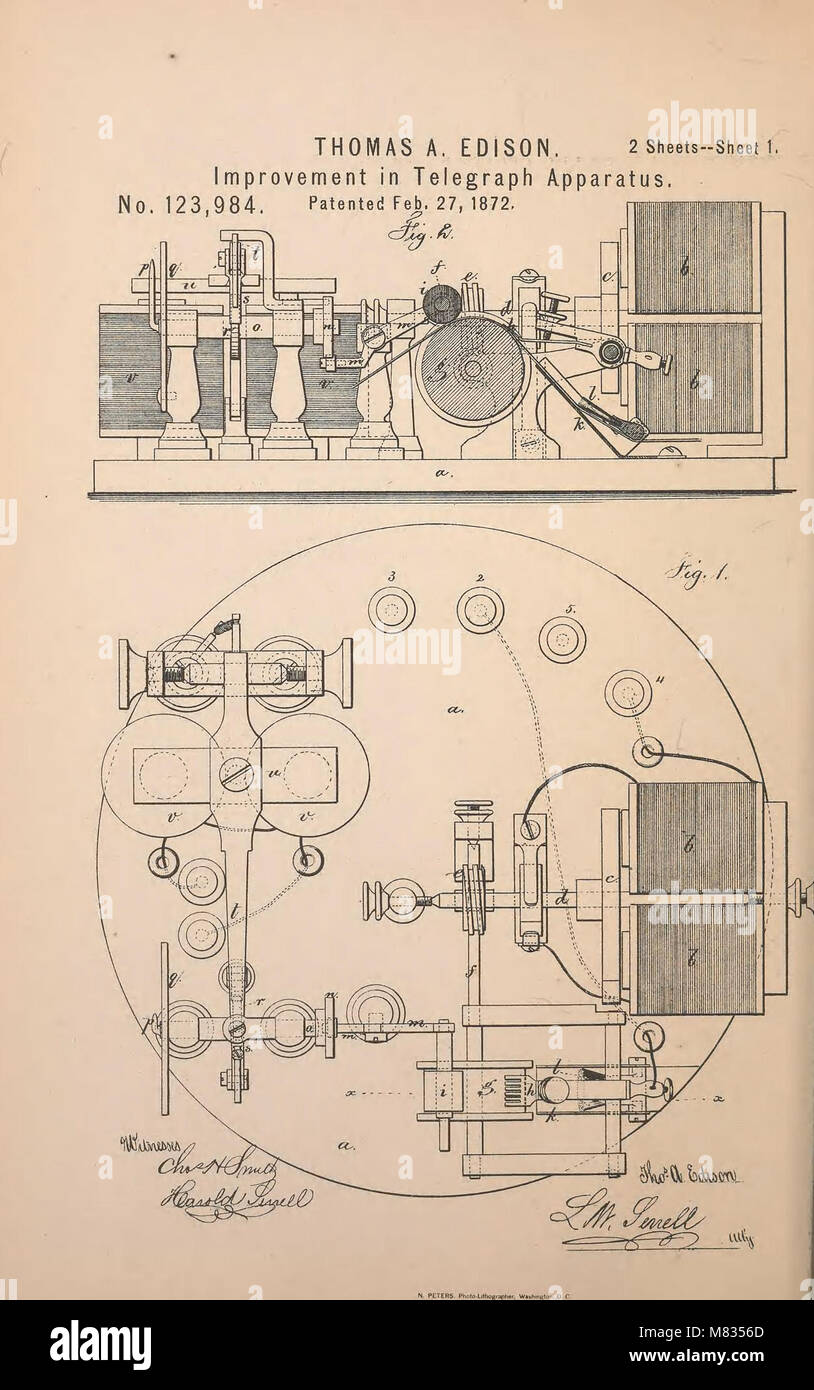 This collection of U.S. patents granted to Thomas Edison between 1869 ...