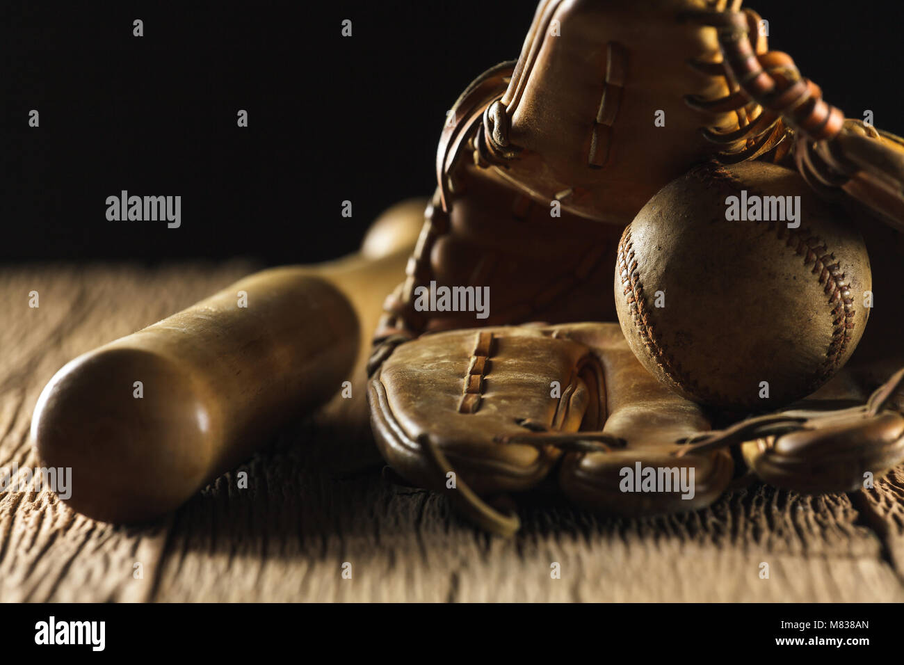 Old worn baseball texture hi-res stock photography and images - Alamy