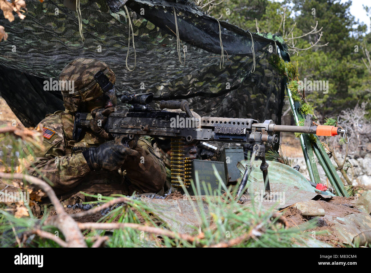A U.S. Army Paratrooper assigned to the 173rd Brigade Support Battalion ...