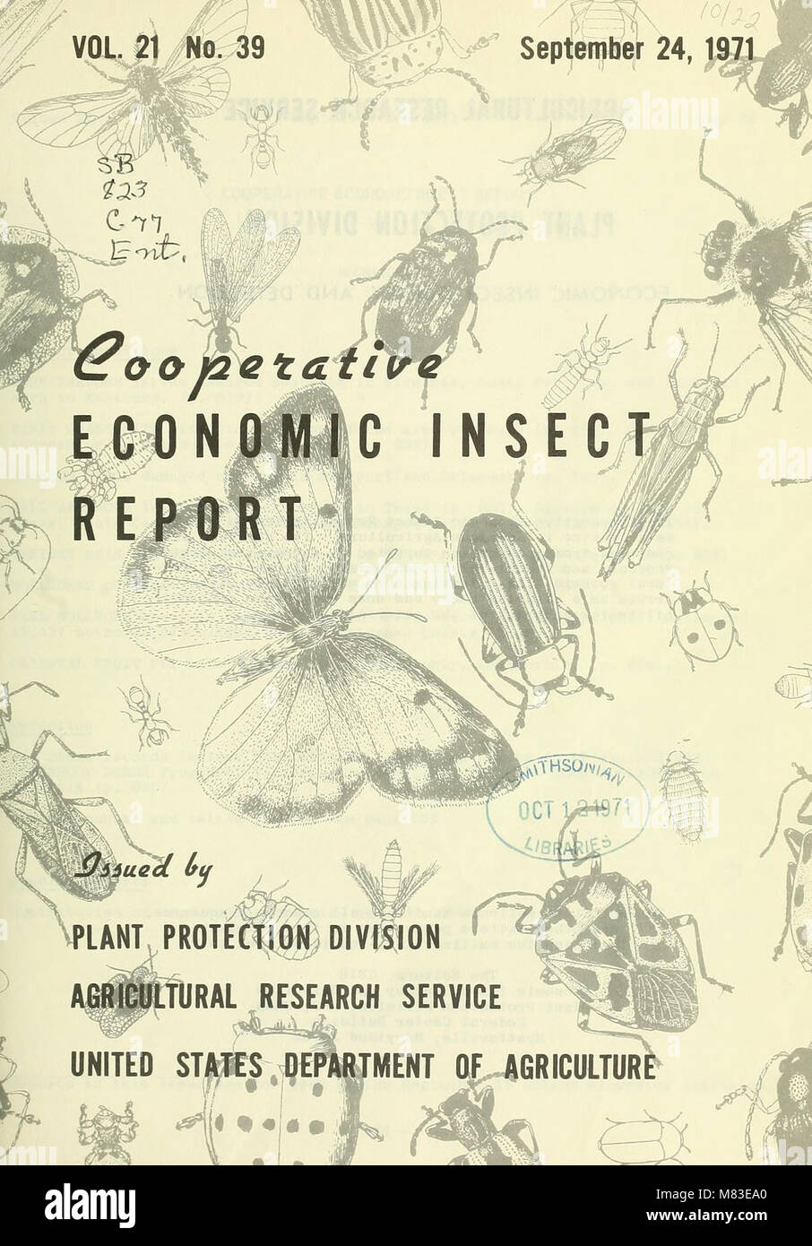 The 'Cooperative Economic Insect Report' (1971) provides data and ...