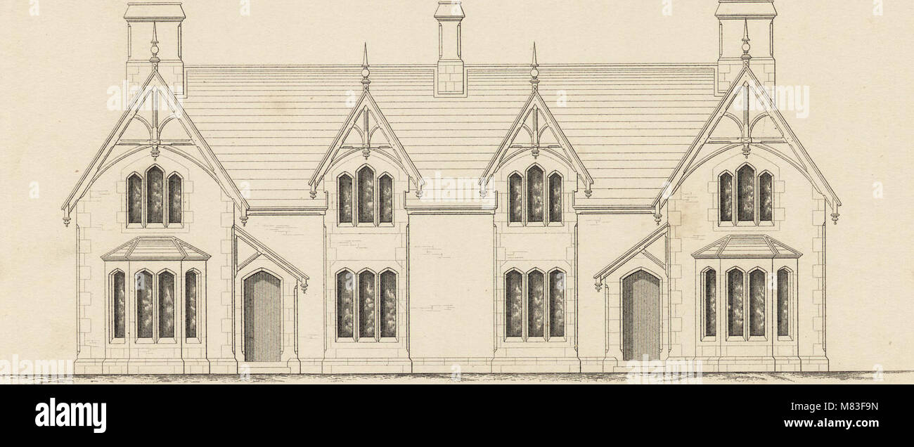 This 1870 work explores the architectural styles of cottages, lodges ...