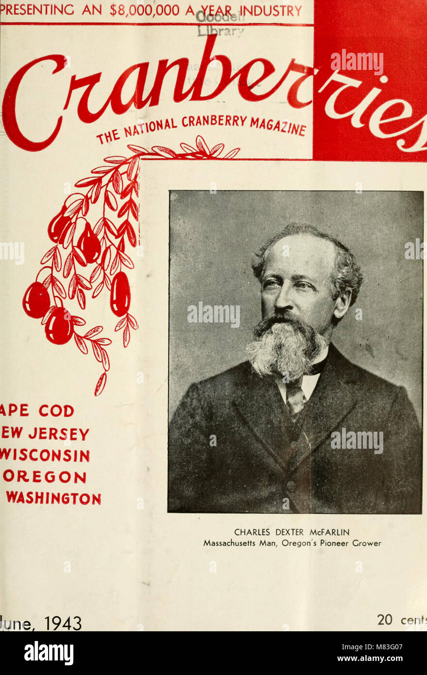 The National Cranberry Magazine (1943) discusses the cultivation ...