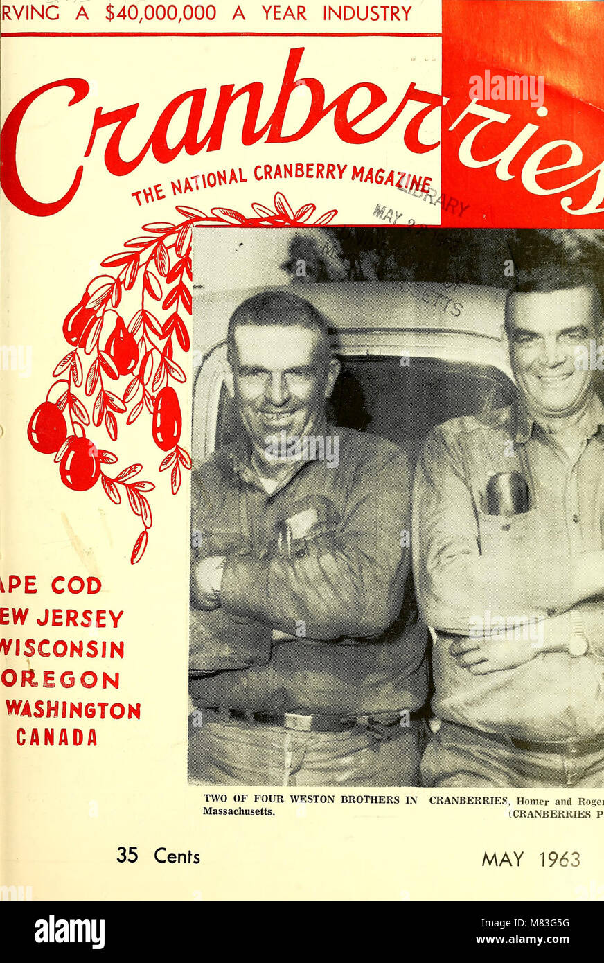 A 1963 issue of Cranberries: The National Cranberry Magazine covers ...