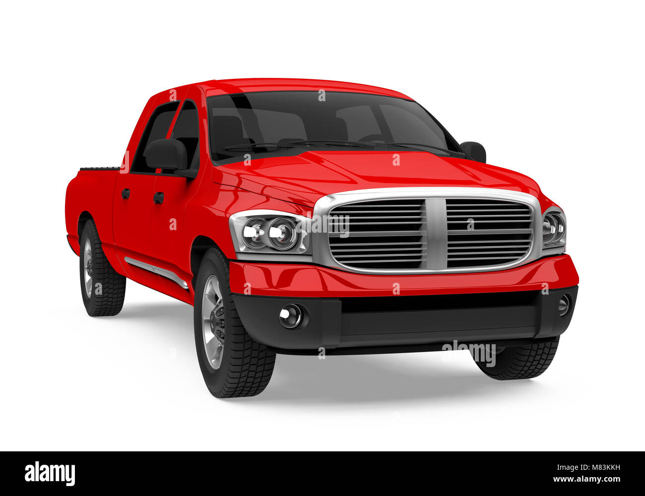 Red Pickup Truck Isolated Stock Photo - Alamy