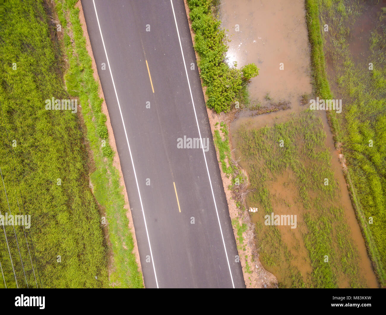 Aerial top view over the road and highway Stock Photo - Alamy