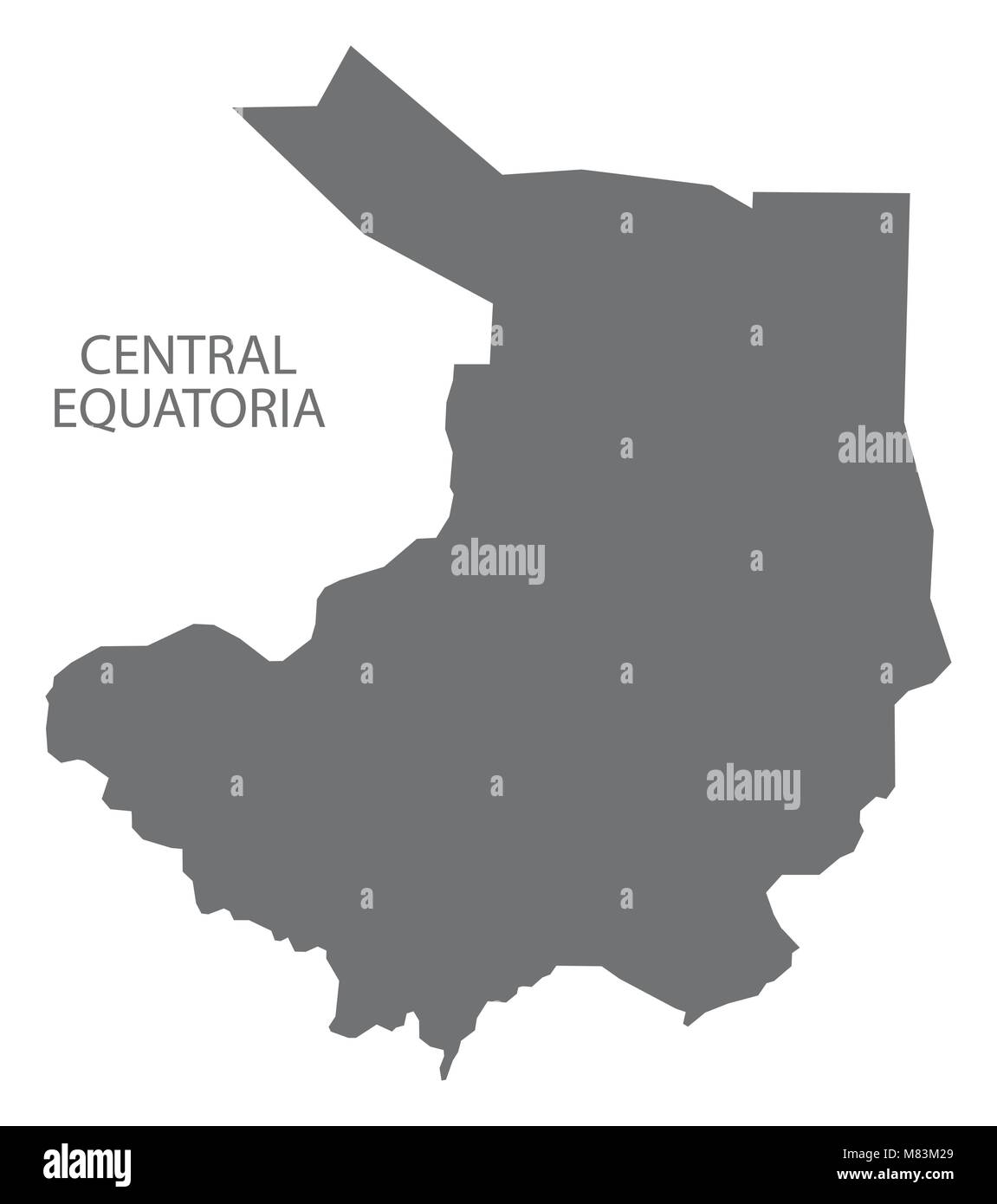 Central Equatoria map of South Sudan grey illustration shape Stock ...