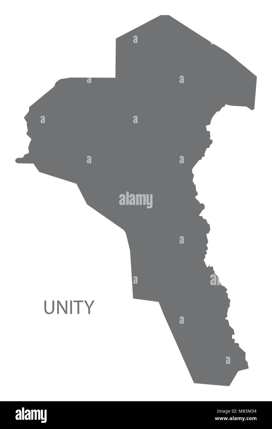 Unity map of South Sudan grey illustration shape Stock Vector Image ...