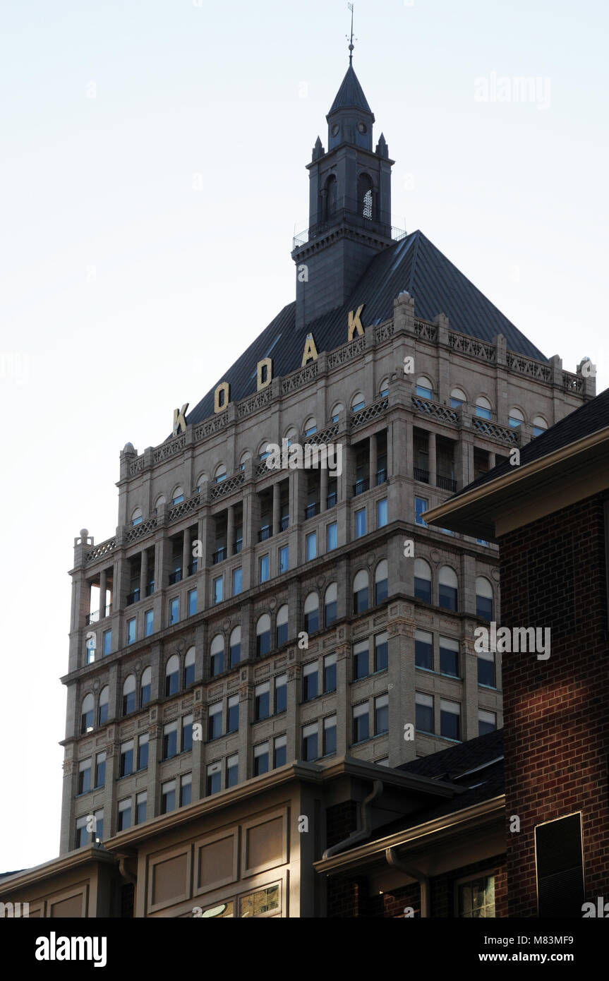 Landmark skyscraper exterior, Rochester, New York State, USA Kodak ...