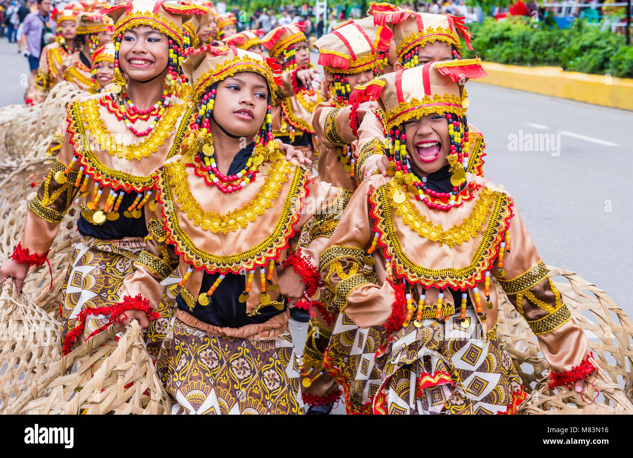Participants in the Sinulog festival in Cebu city Philippines Stock ...
