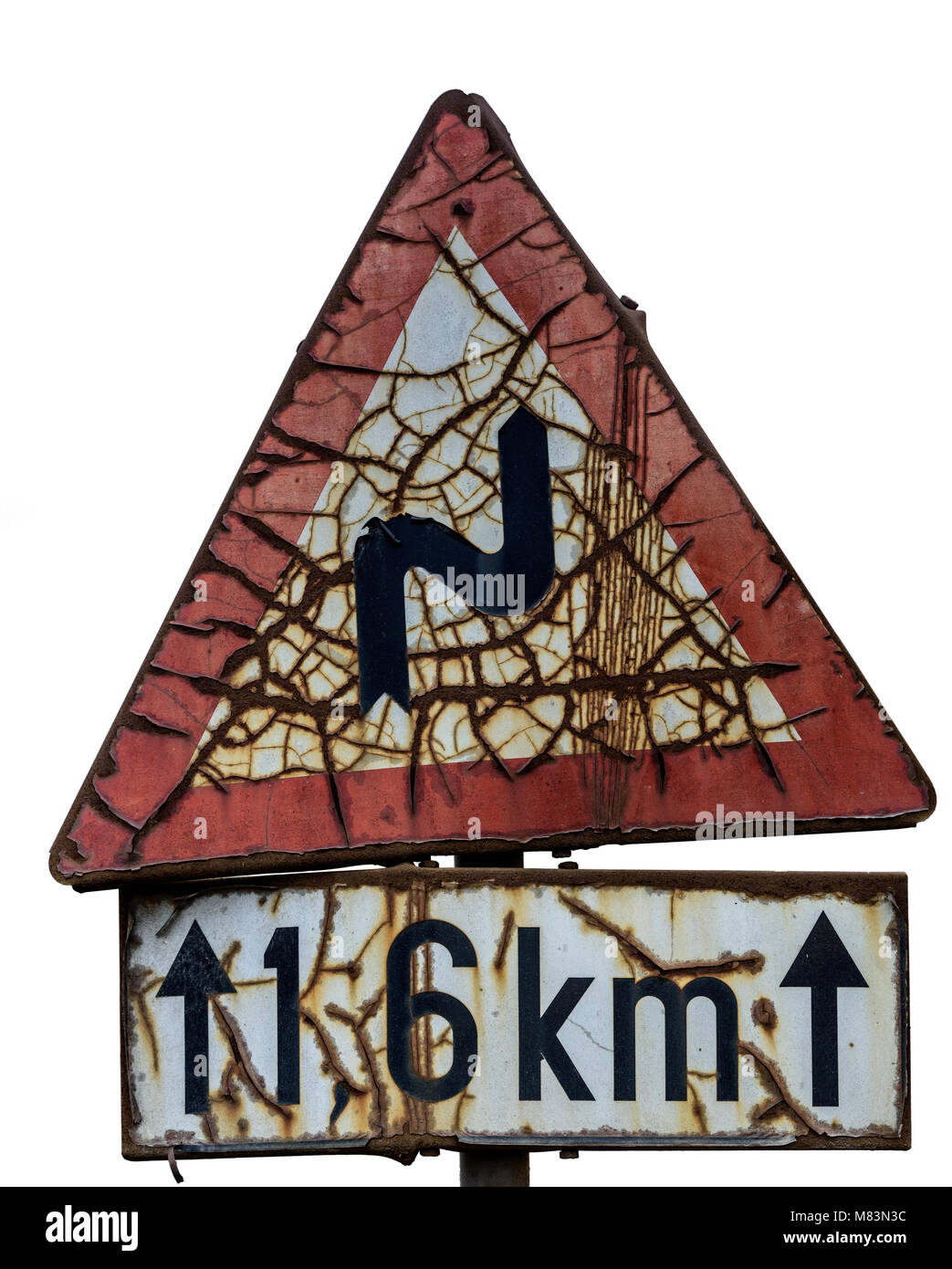 Old Rusty Road Sign Consumed by the Time. Traffic Sign Isolated on ...