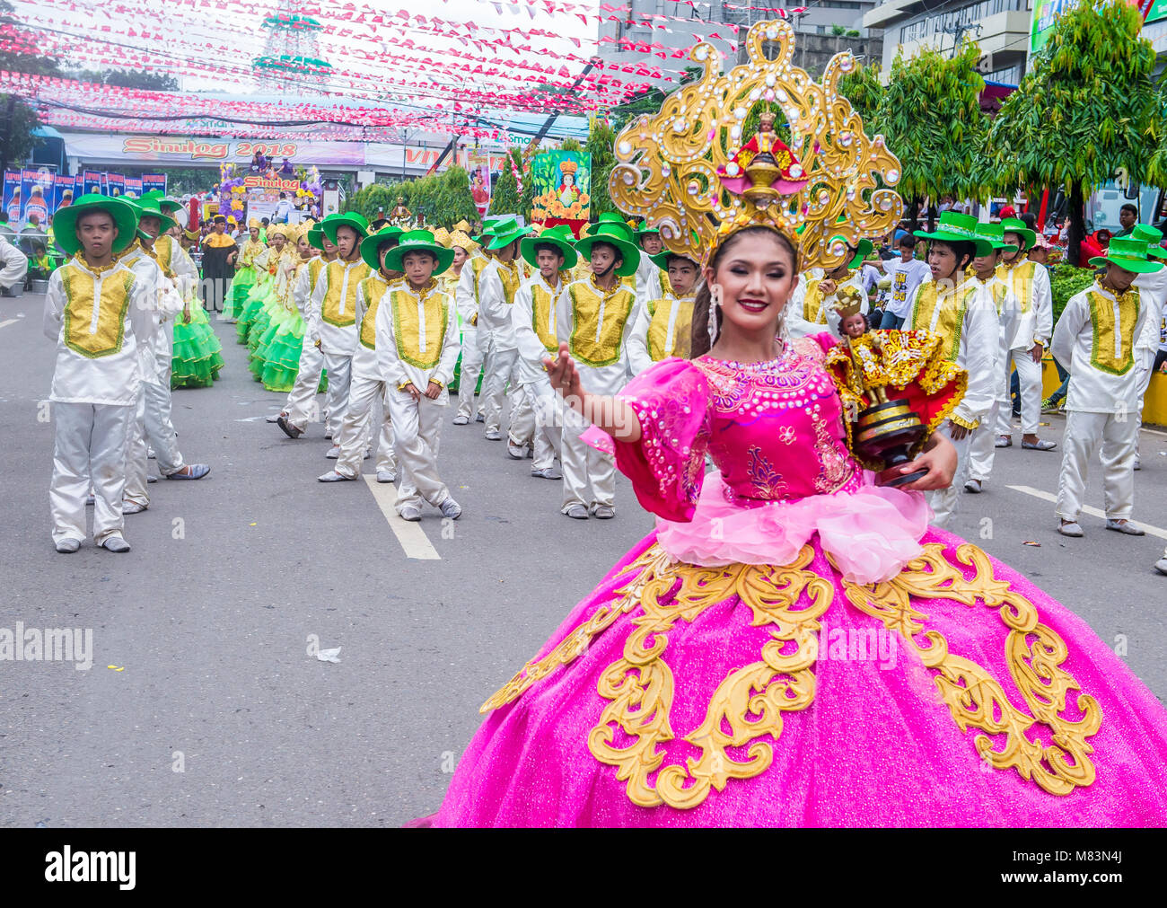 Participants in the Sinulog festival in Cebu city Philippines Stock ...
