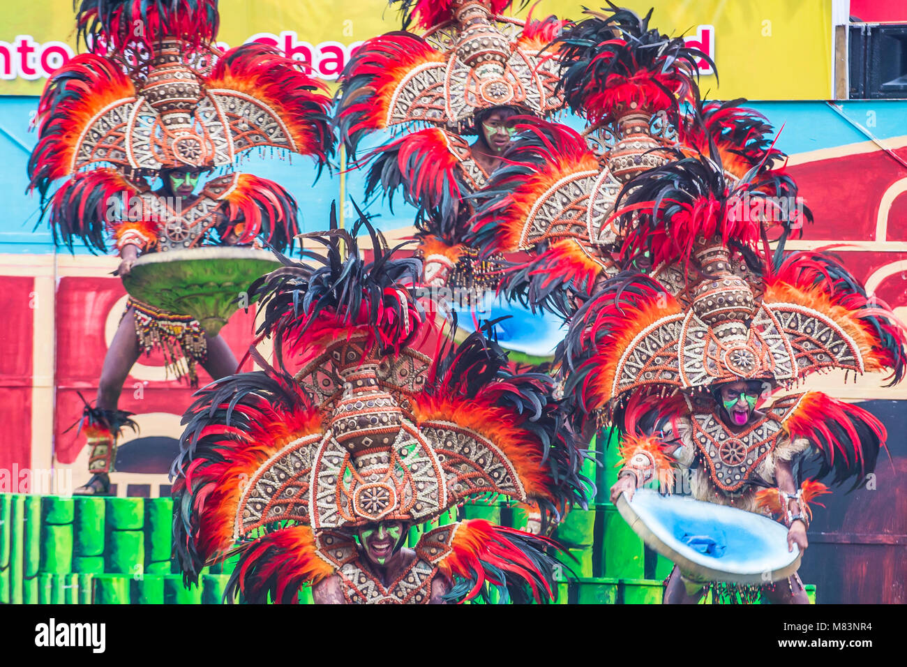 Participants in the Dinagyang Festival in Iloilo Philippines Stock ...