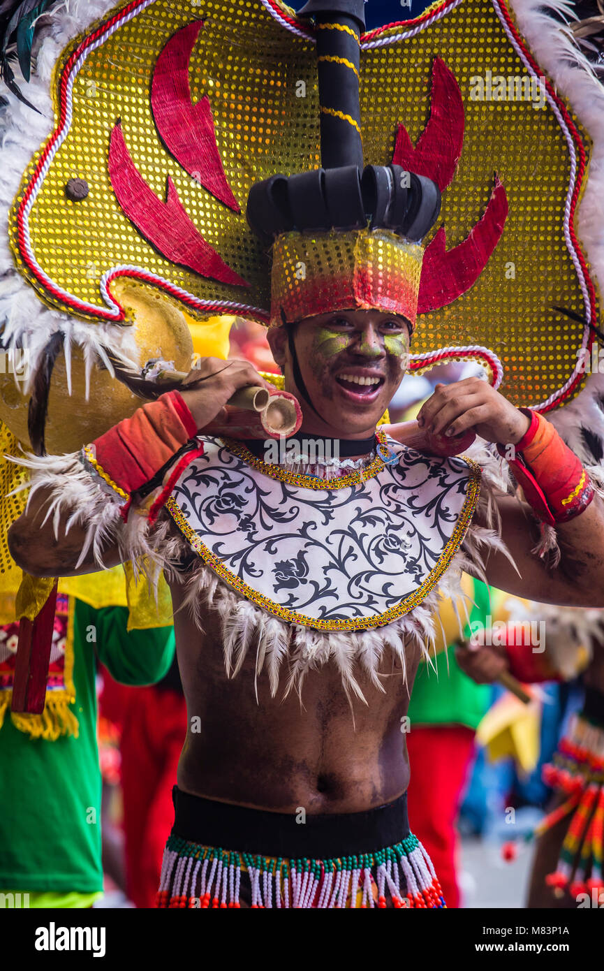 Participant in the Dinagyang Festival in Iloilo Philippines Stock Photo ...