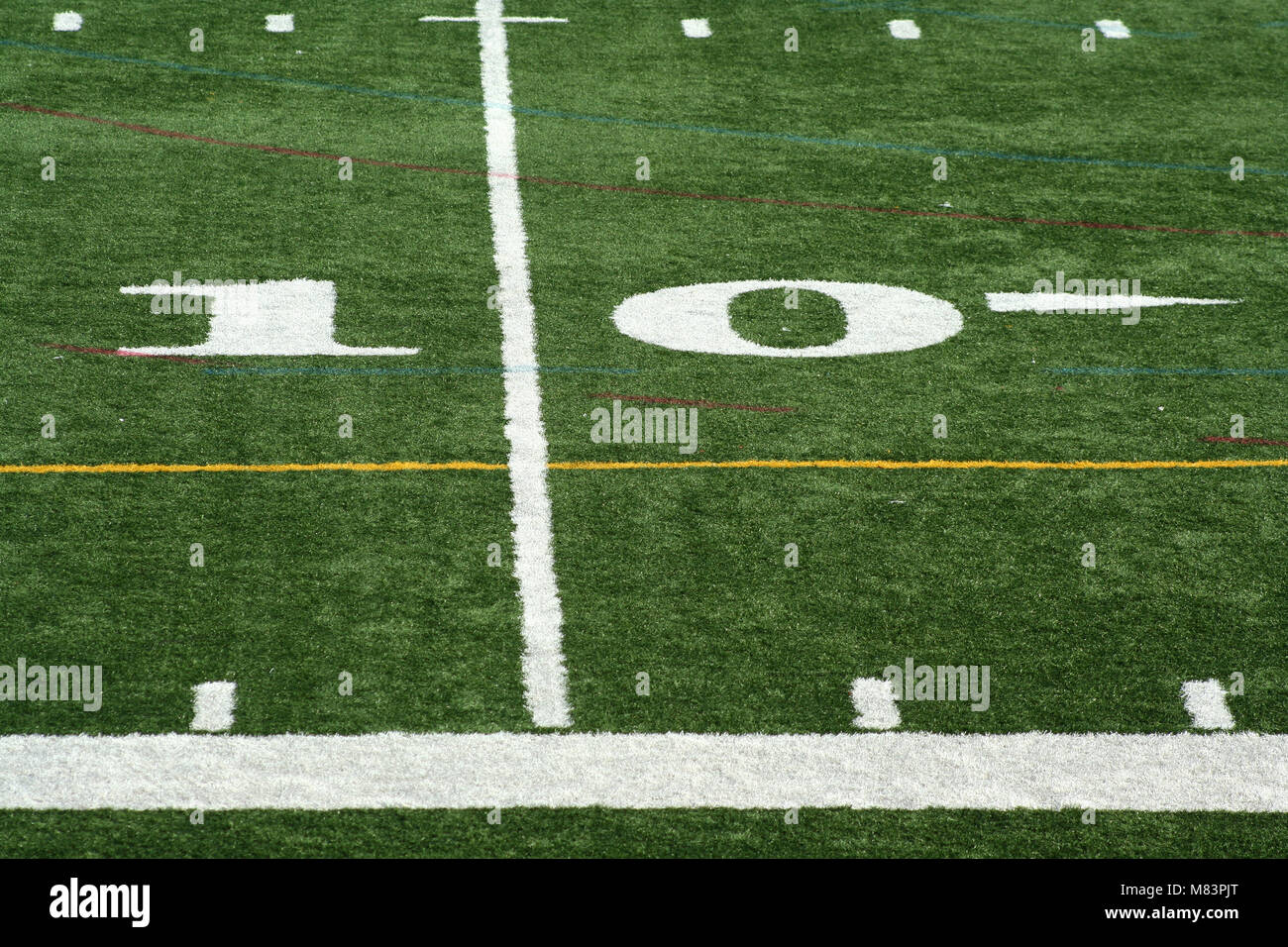 A white Football ten yard marker Stock Photo - Alamy