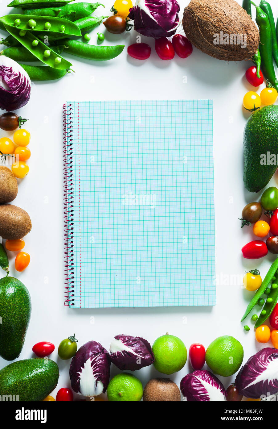 notebook on the spring, for writing as copy space and different ...