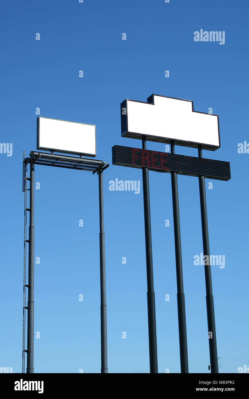 Two white signs hi-res stock photography and images - Alamy