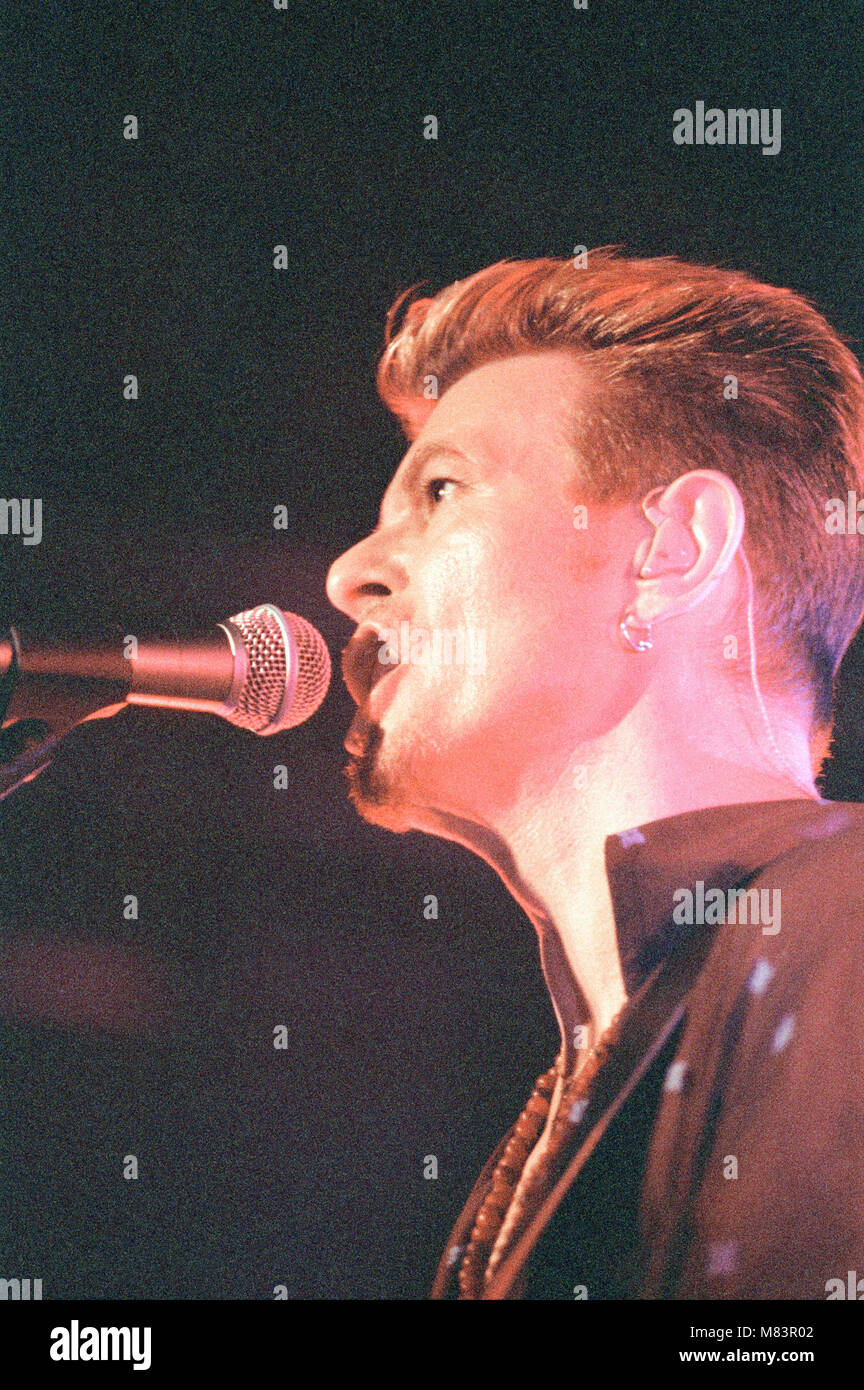 David Bowie in Concert, The Earthling World Tour, pictured at Rock City ...