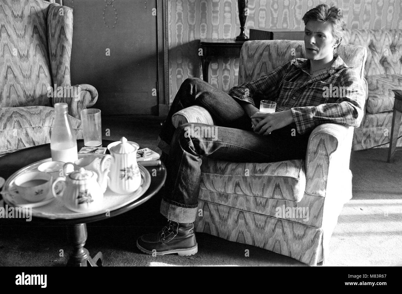 British pop singer David Bowie pictured at the Dorchester Hotel, London ...