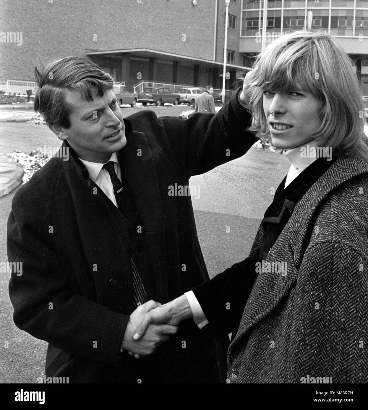 Singer David Bowie when he was known as Davy Jones, pictured outside ...