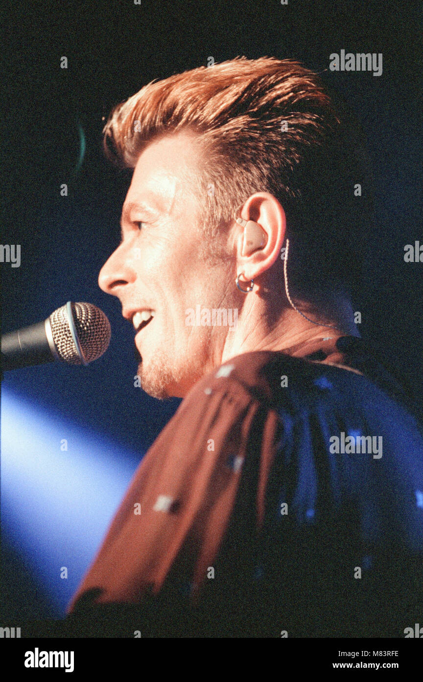 David Bowie in Concert, The Earthling World Tour, pictured at Rock City ...