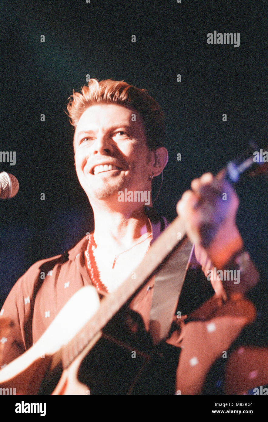 David Bowie in Concert, The Earthling World Tour, pictured at Rock City ...