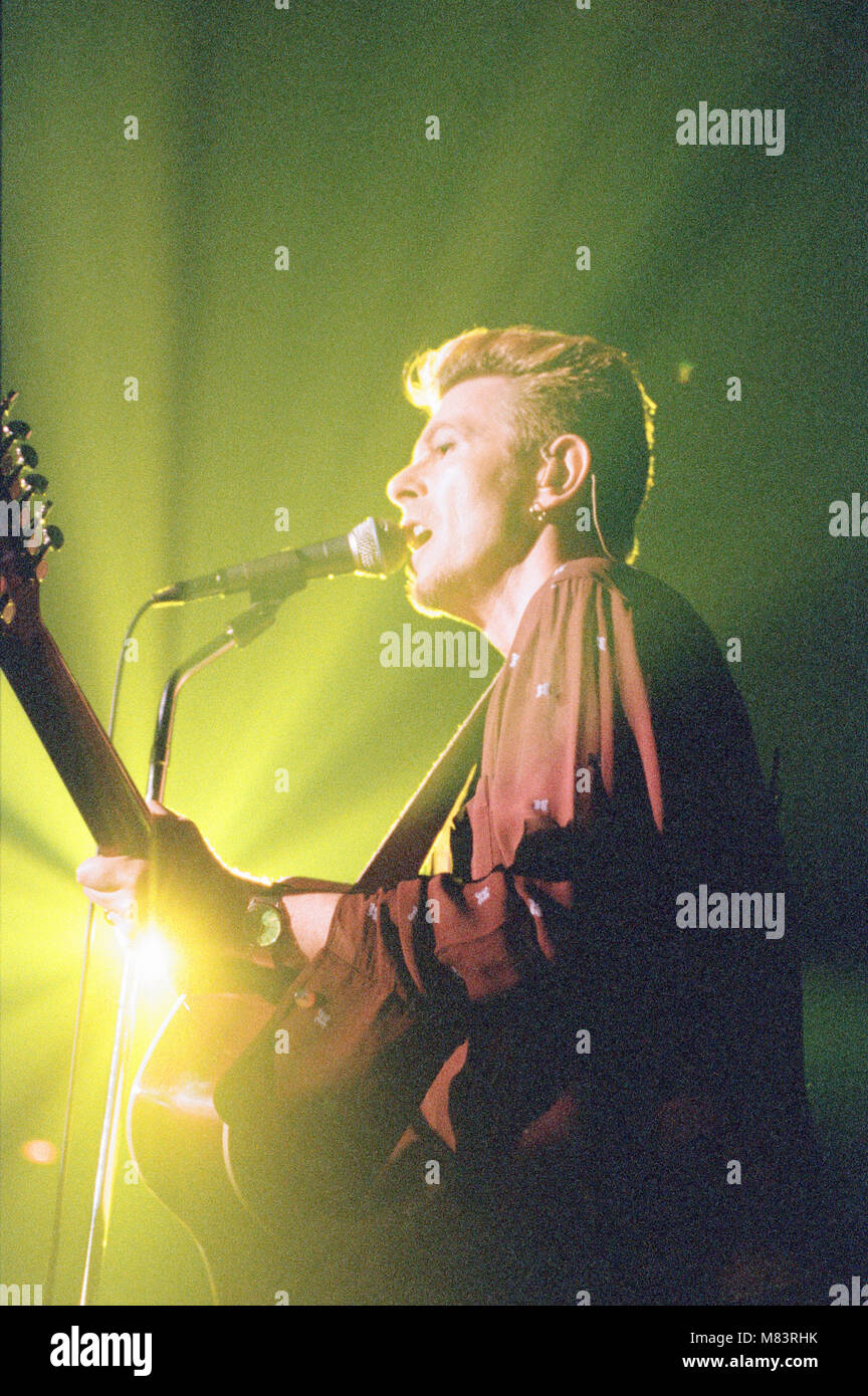 David Bowie in Concert, The Earthling World Tour, pictured at Rock City ...