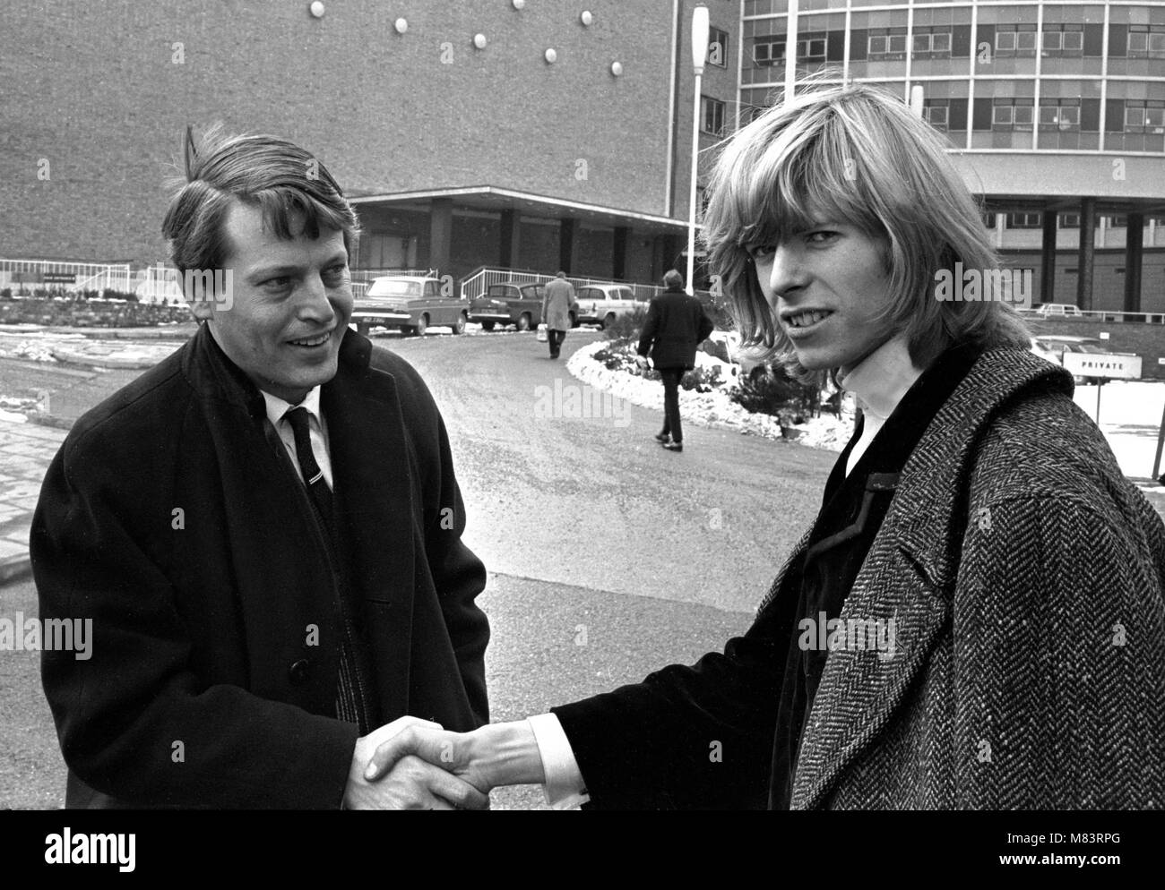 Singer David Bowie when he was known as Davy Jones, pictured outside ...