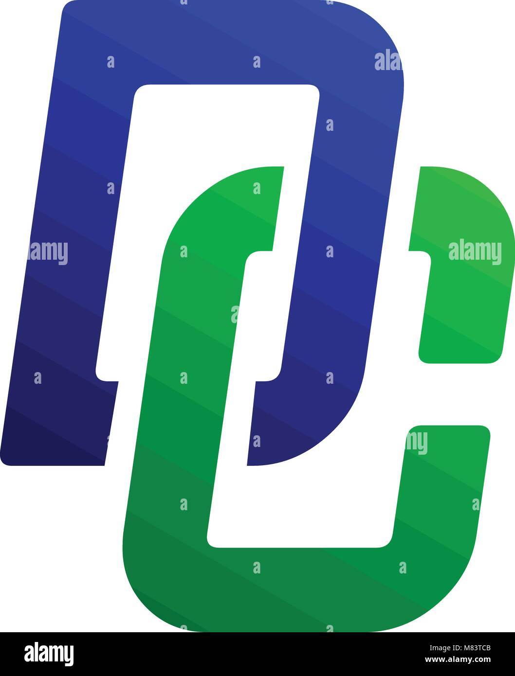 overlap initial letter alphabet sign symbol vector Stock Vector Image ...