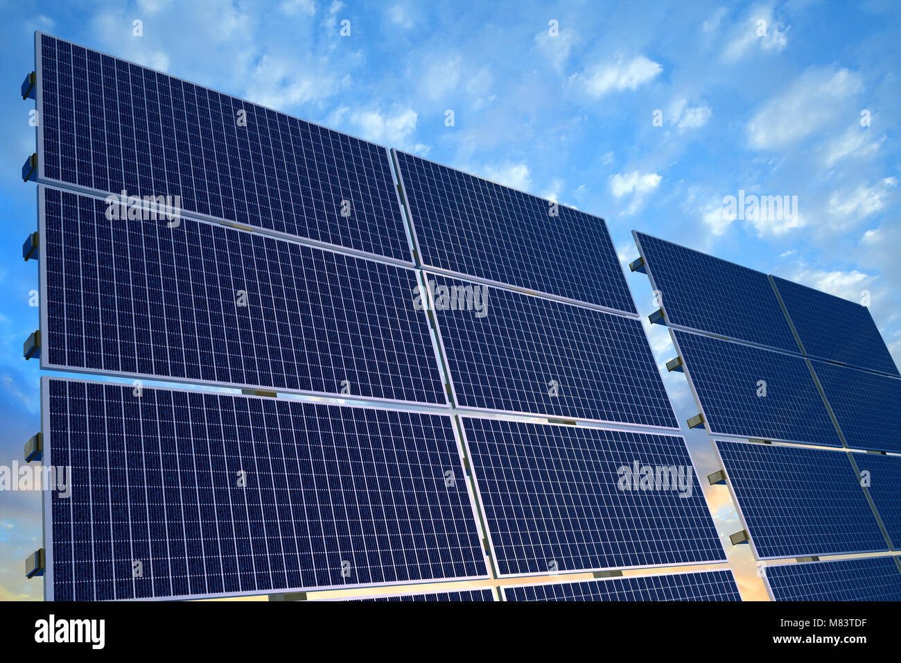 3D rendering of solar panels Stock Photo - Alamy
