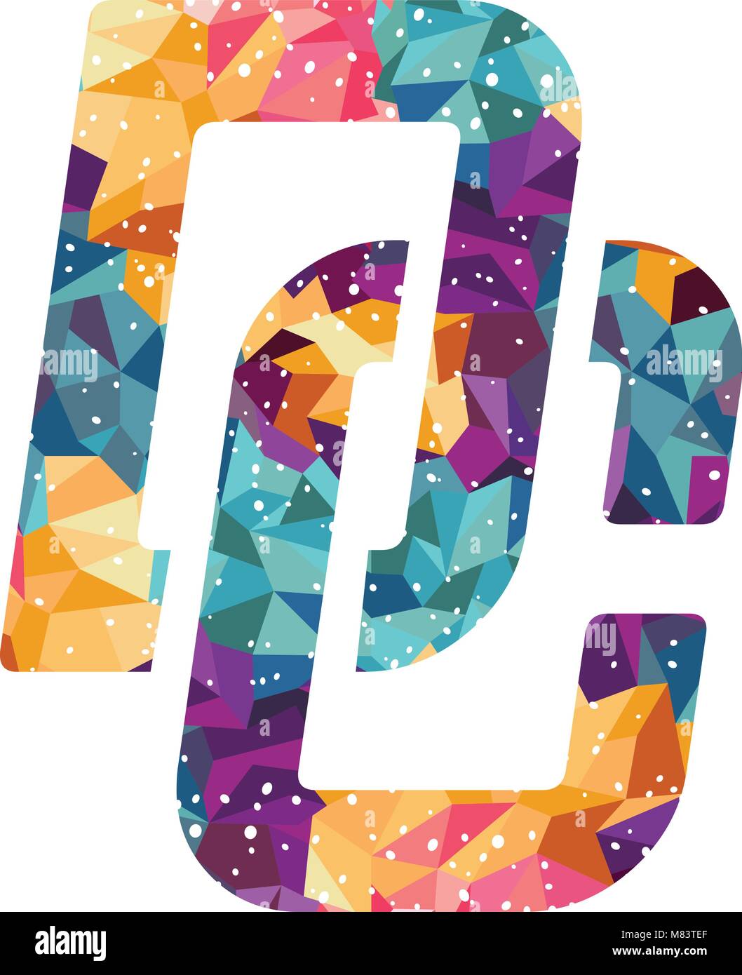 overlap initial letter alphabet sign symbol vector Stock Vector Image ...