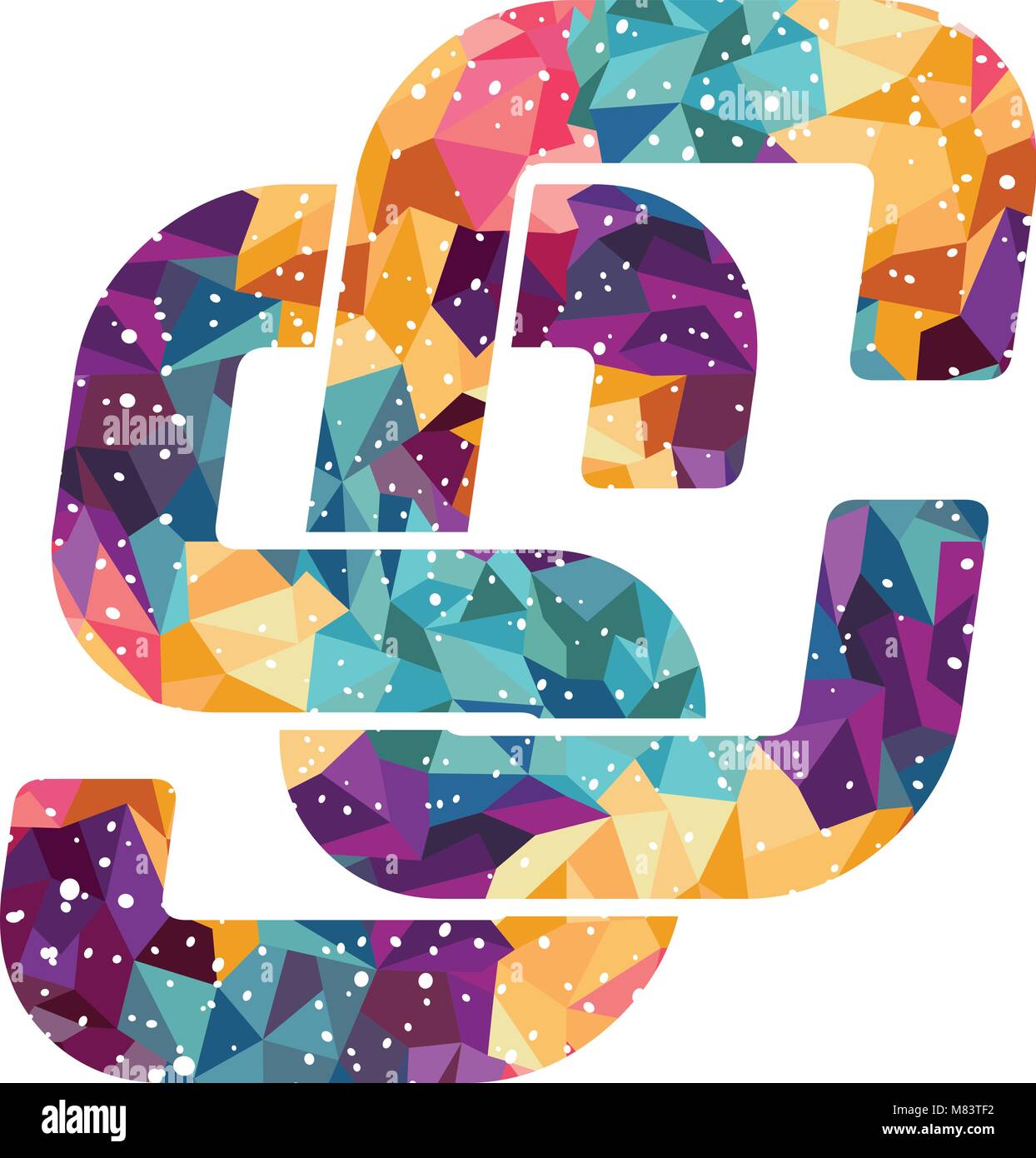 overlap initial letter alphabet sign symbol vector Stock Vector Image ...