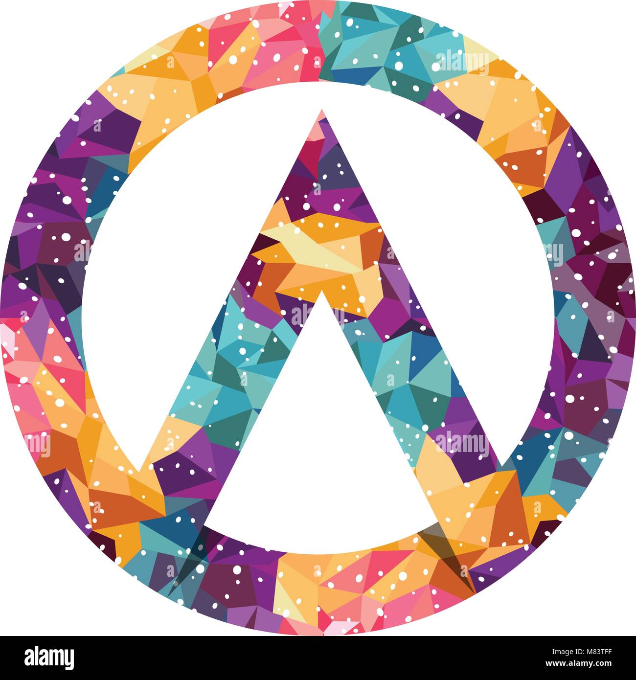 overlap shape triangle round circle sign vector Stock Vector Image ...