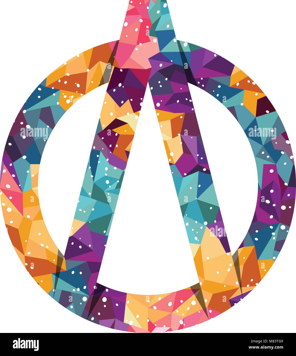 overlap shape triangle round circle sign vector Stock Vector Image ...