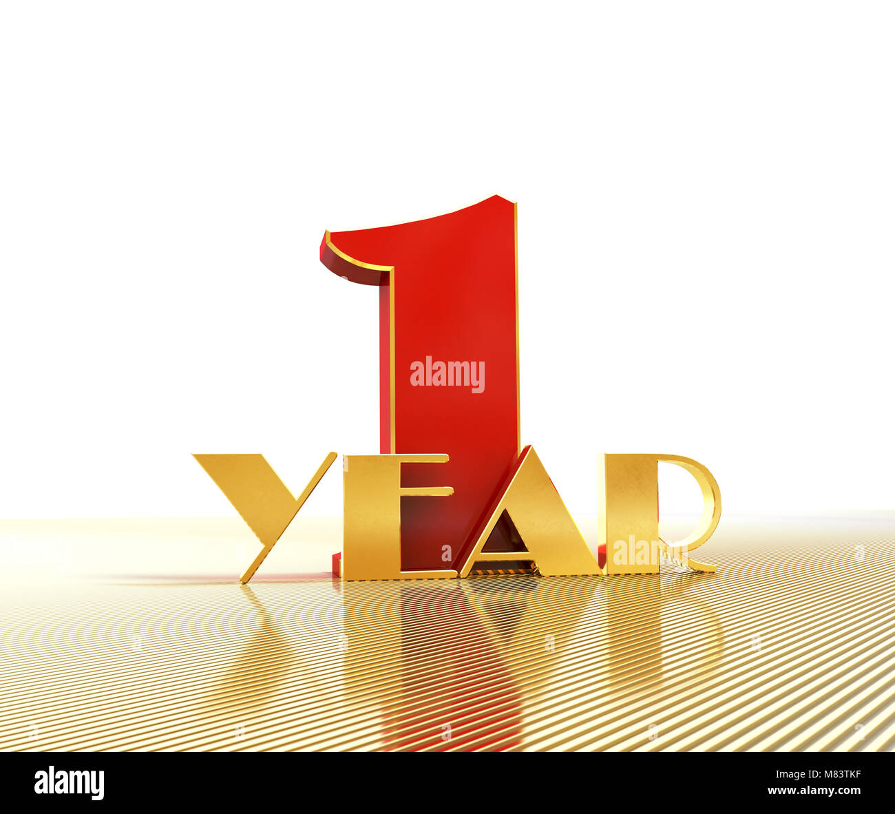 Golden number one (number 1) and the word "years" against the backdrop ...